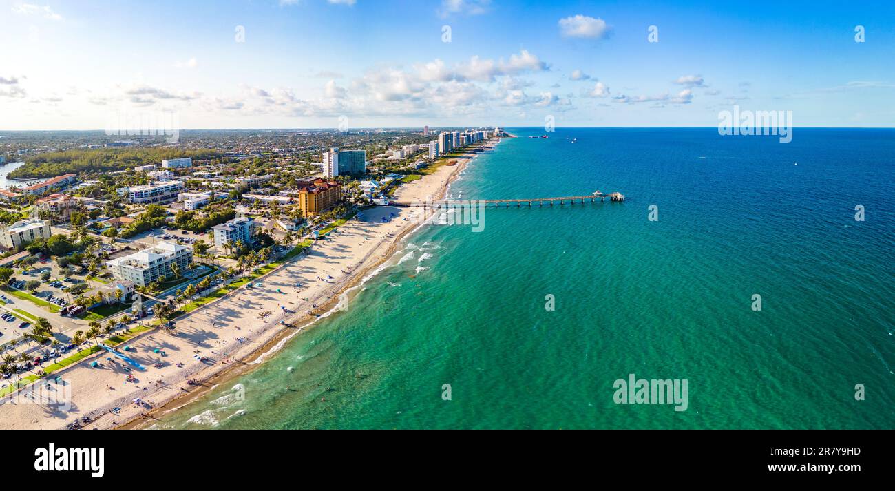 Aerial photo Deerfield Beach Florida coastline, USA Stock Photo - Alamy