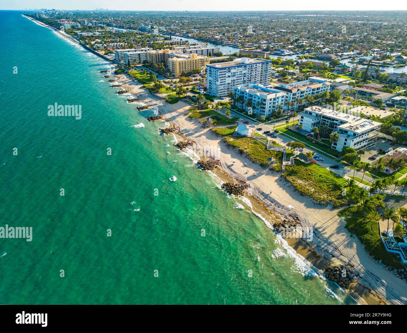 Aerial photo Deerfield Beach Florida coastline, USA Stock Photo - Alamy
