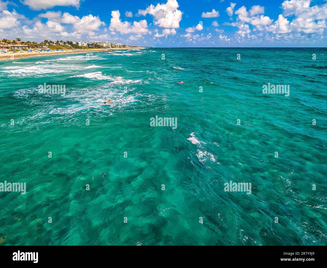 The Lake Worth Florida Pier and Waves on the beach Stock Photo - Alamy