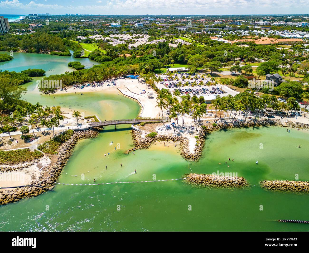 DuBois Park, Jupiter Beach and inlet, areal views, Florida, USA Stock ...