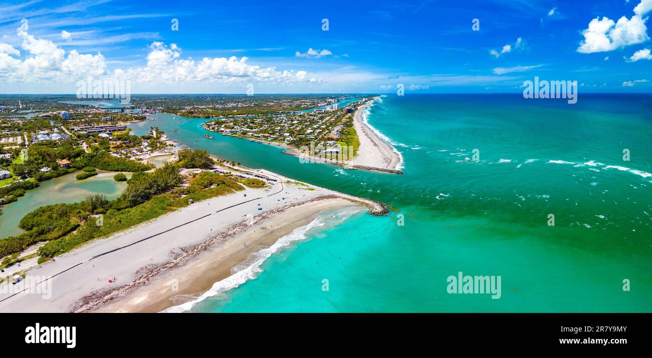 DuBois Park, Jupiter Beach and inlet, areal views, Florida, USA Stock ...