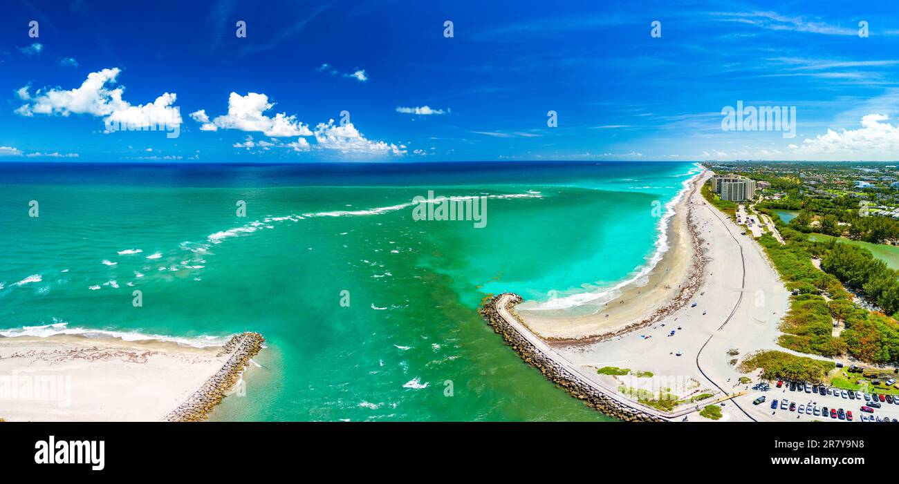 DuBois Park, Jupiter Beach and inlet, areal views, Florida, USA Stock ...