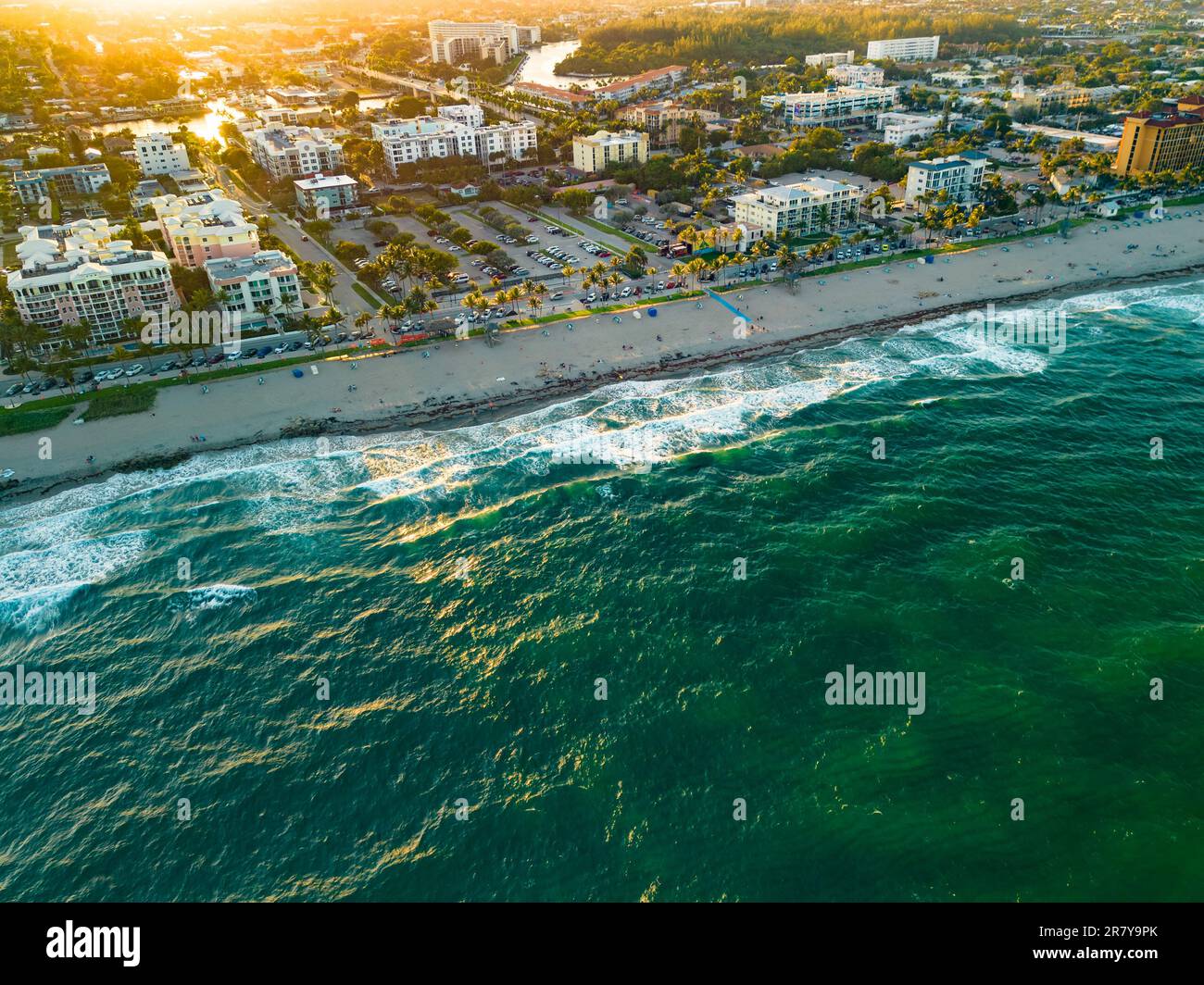 Aerial photo Deerfield Beach Florida coastline, USA Stock Photo - Alamy