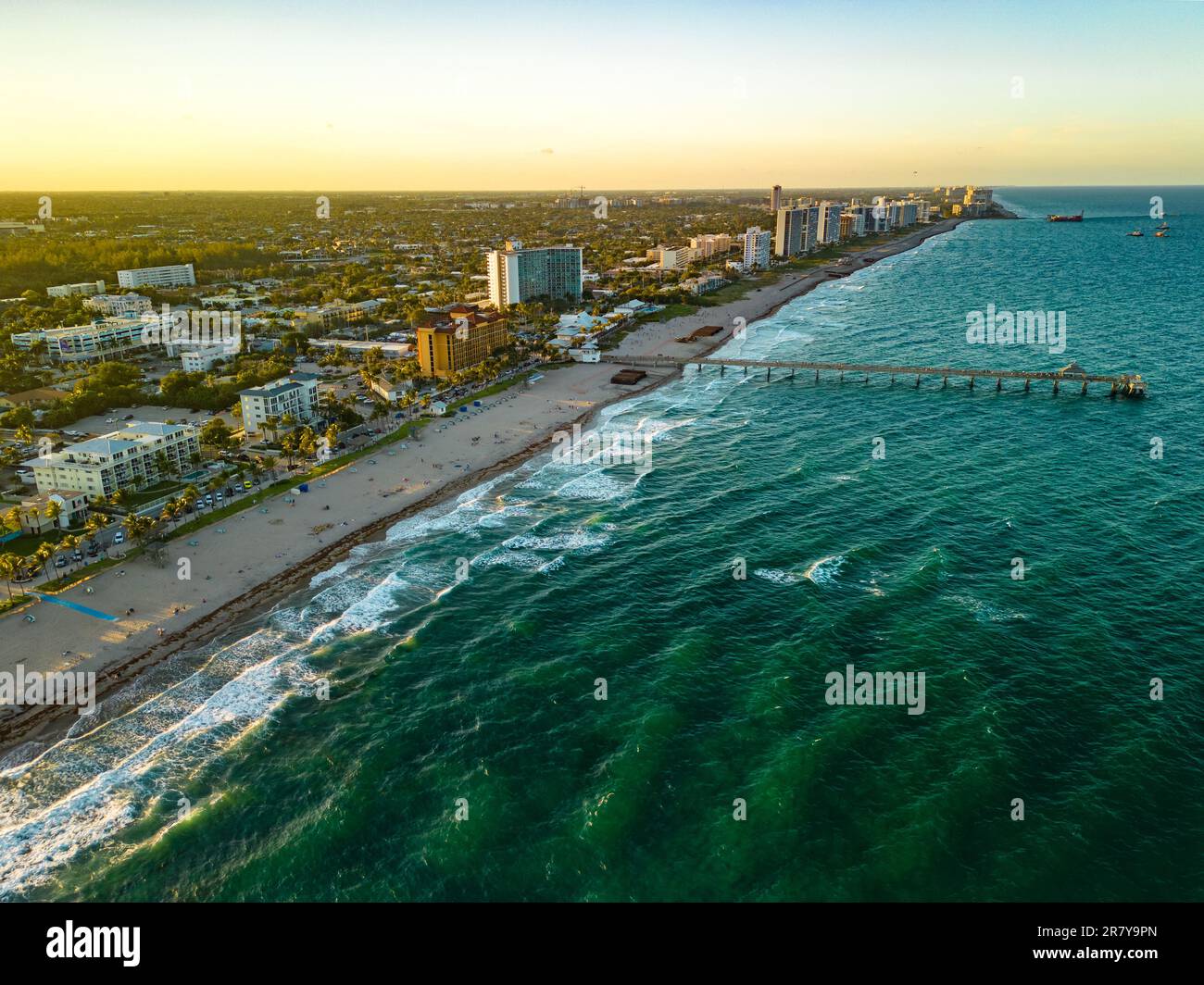 Aerial photo Deerfield Beach Florida coastline, USA Stock Photo - Alamy