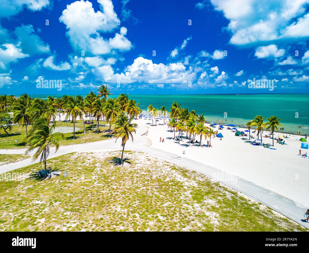 Beautiful Crandon Park beach in Key Biscayne in Miami, USA Stock Photo ...