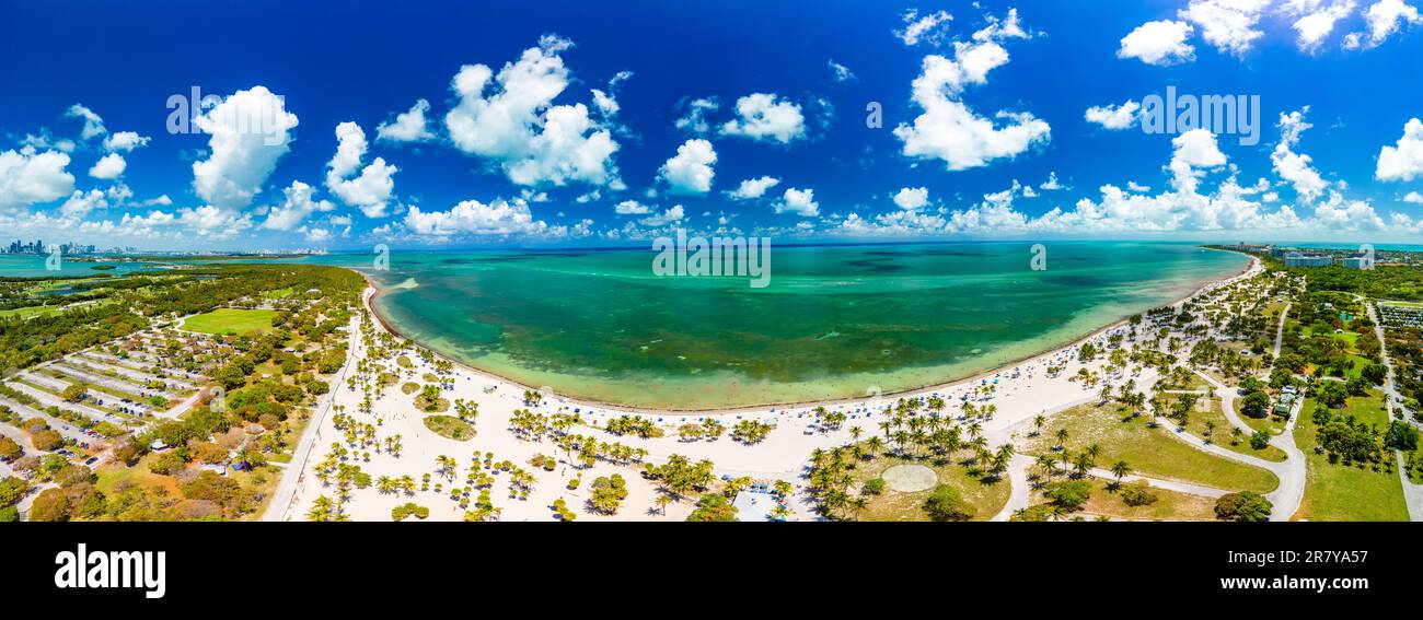 Beautiful Crandon Park beach in Key Biscayne in Miami, USA Stock Photo ...