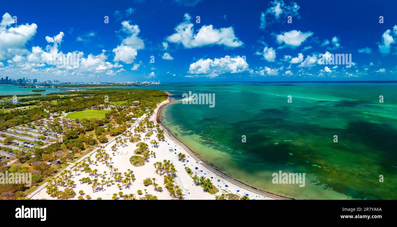Beautiful Crandon Park beach in Key Biscayne in Miami, USA Stock Photo ...