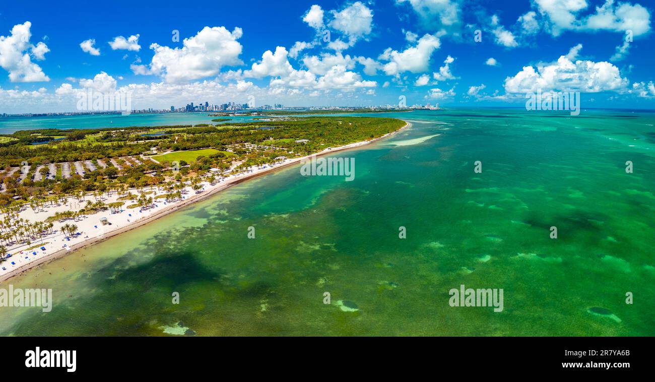 Beautiful Crandon Park beach in Key Biscayne in Miami, USA Stock Photo ...