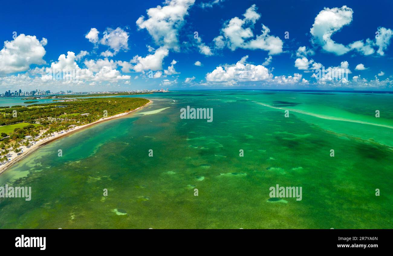 Beautiful Crandon Park beach in Key Biscayne in Miami, USA Stock Photo ...