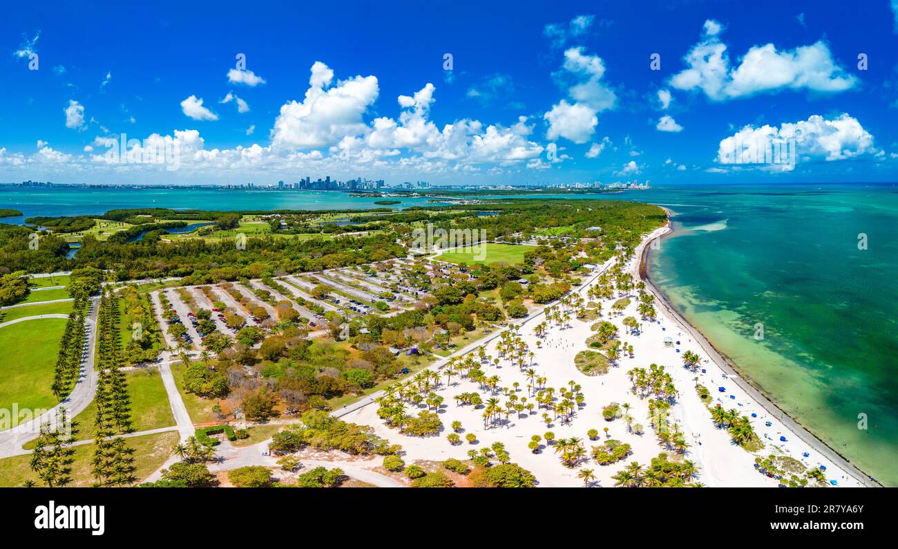 Beautiful Crandon Park beach in Key Biscayne in Miami, USA Stock Photo ...