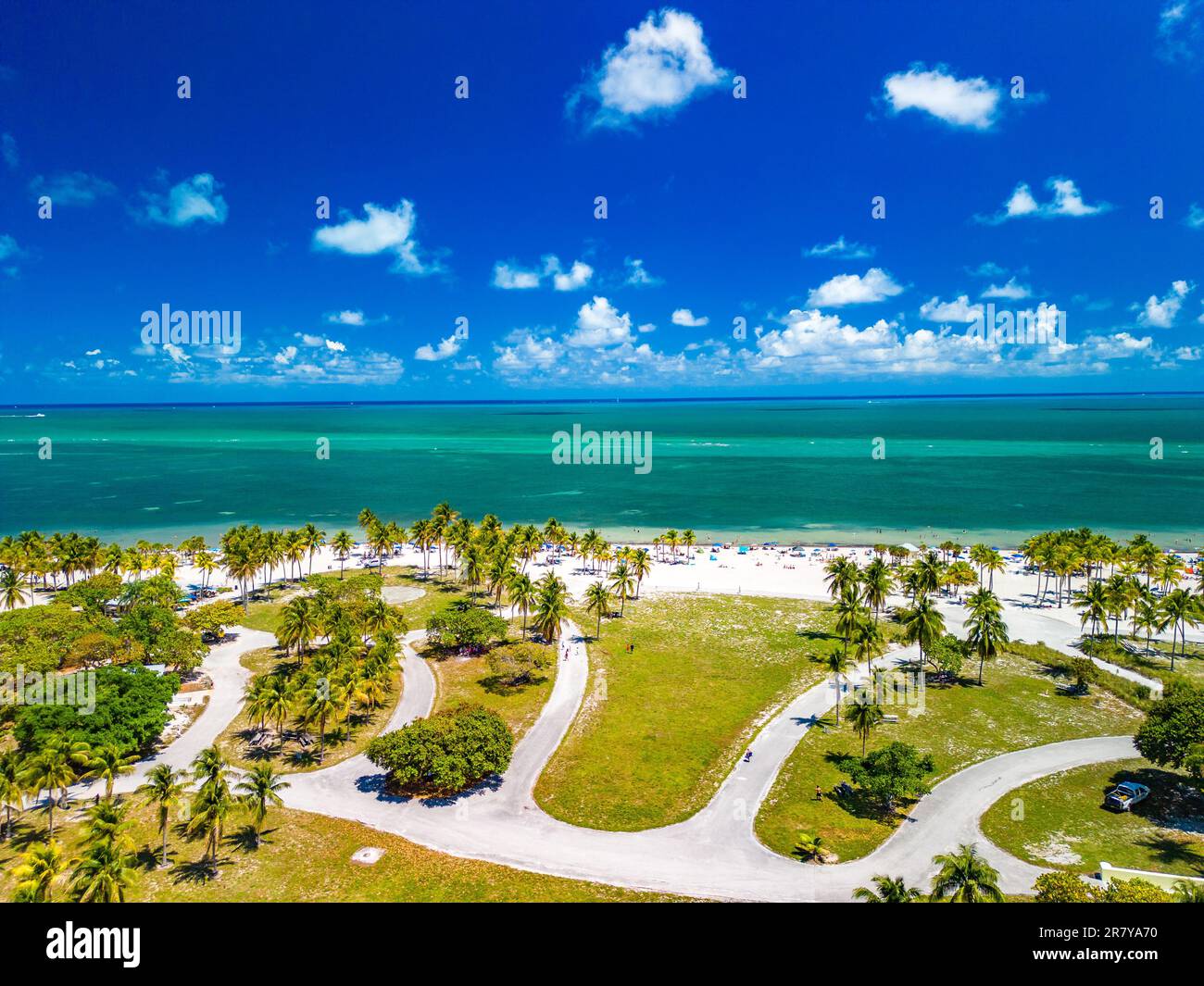 Beautiful Crandon Park beach in Key Biscayne in Miami, USA Stock Photo ...