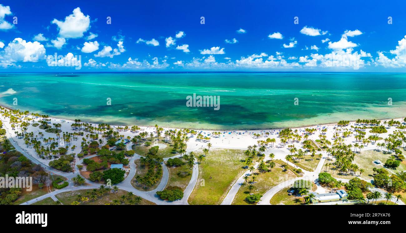 Beautiful Crandon Park beach in Key Biscayne in Miami, USA Stock Photo ...