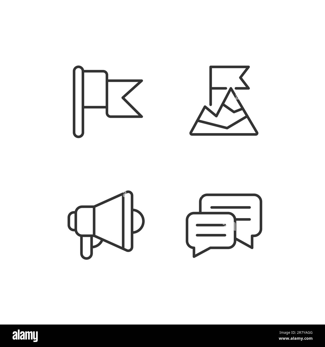 Goal objective line icons Cut Out Stock Images & Pictures - Alamy