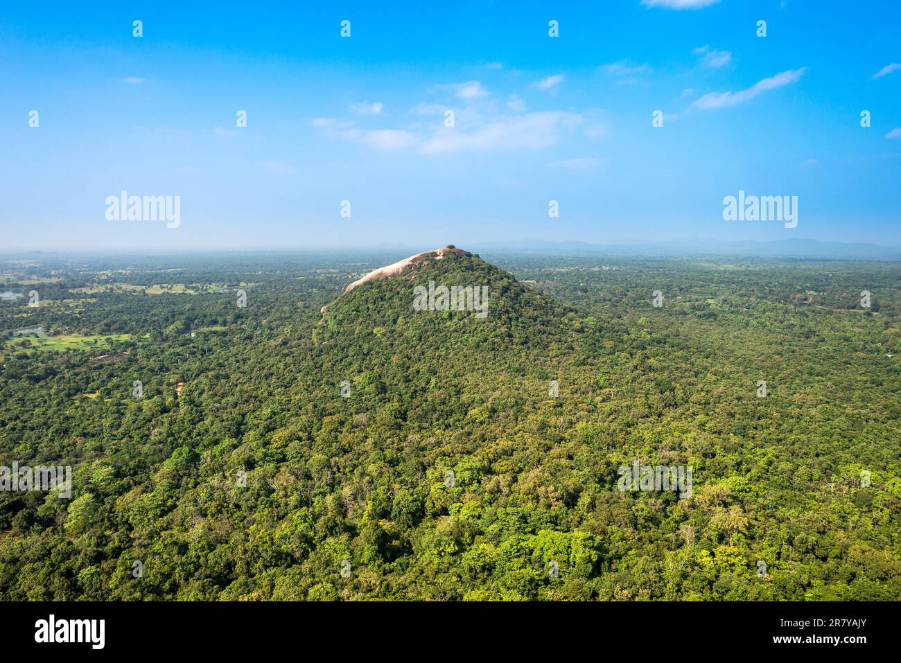 View to the Pidurangala rock, a few kilometers north of the historical ...