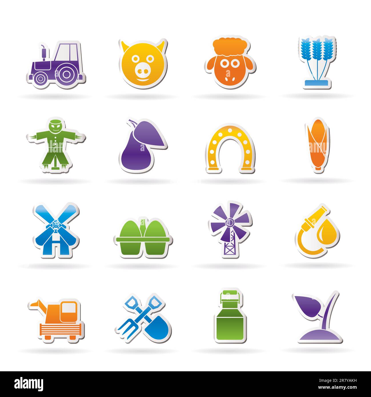 Agriculture and farming icons - vector icon set Stock Vector Image ...