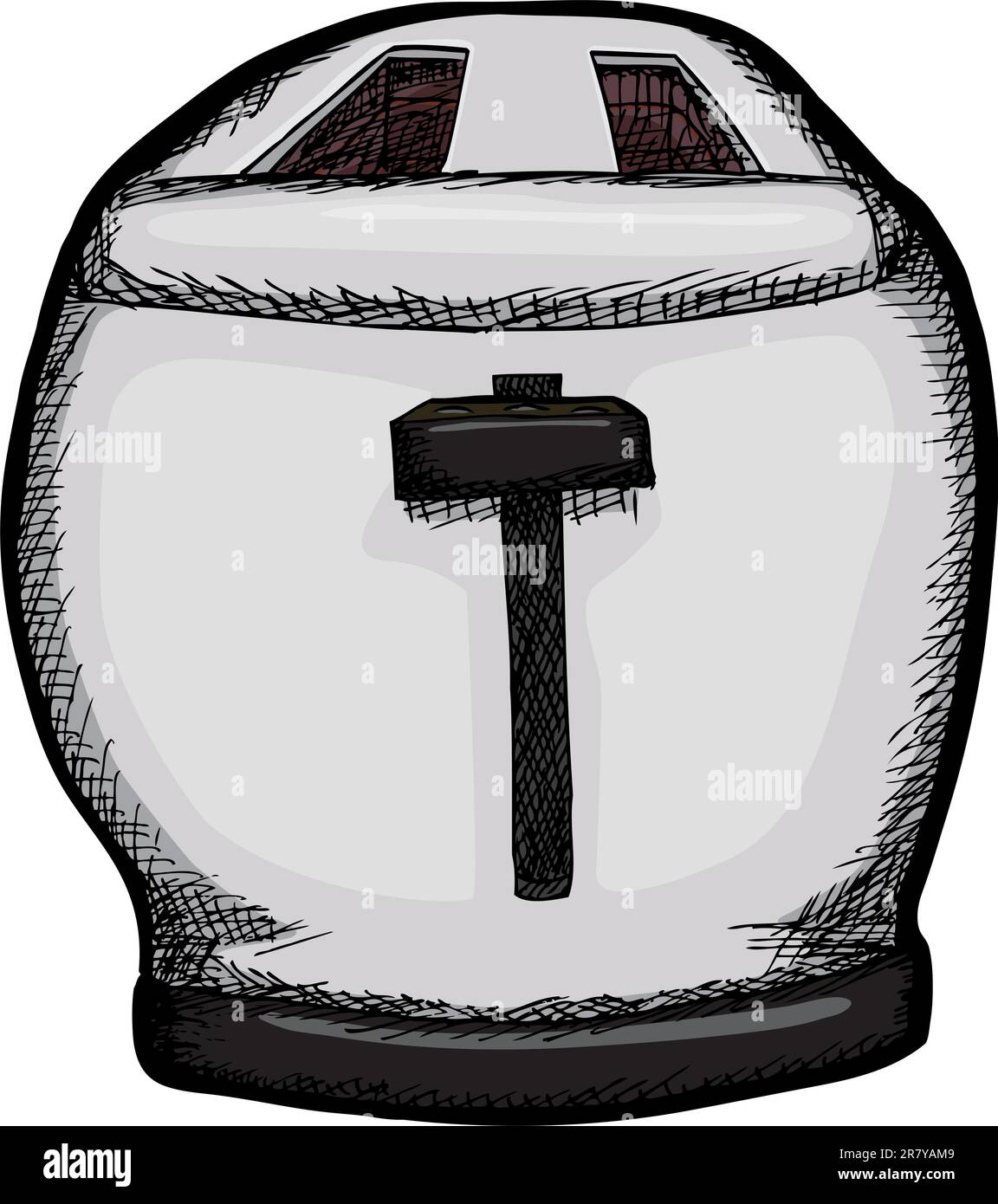 Isolated drawing of fat 2-slice toaster over white background Stock ...