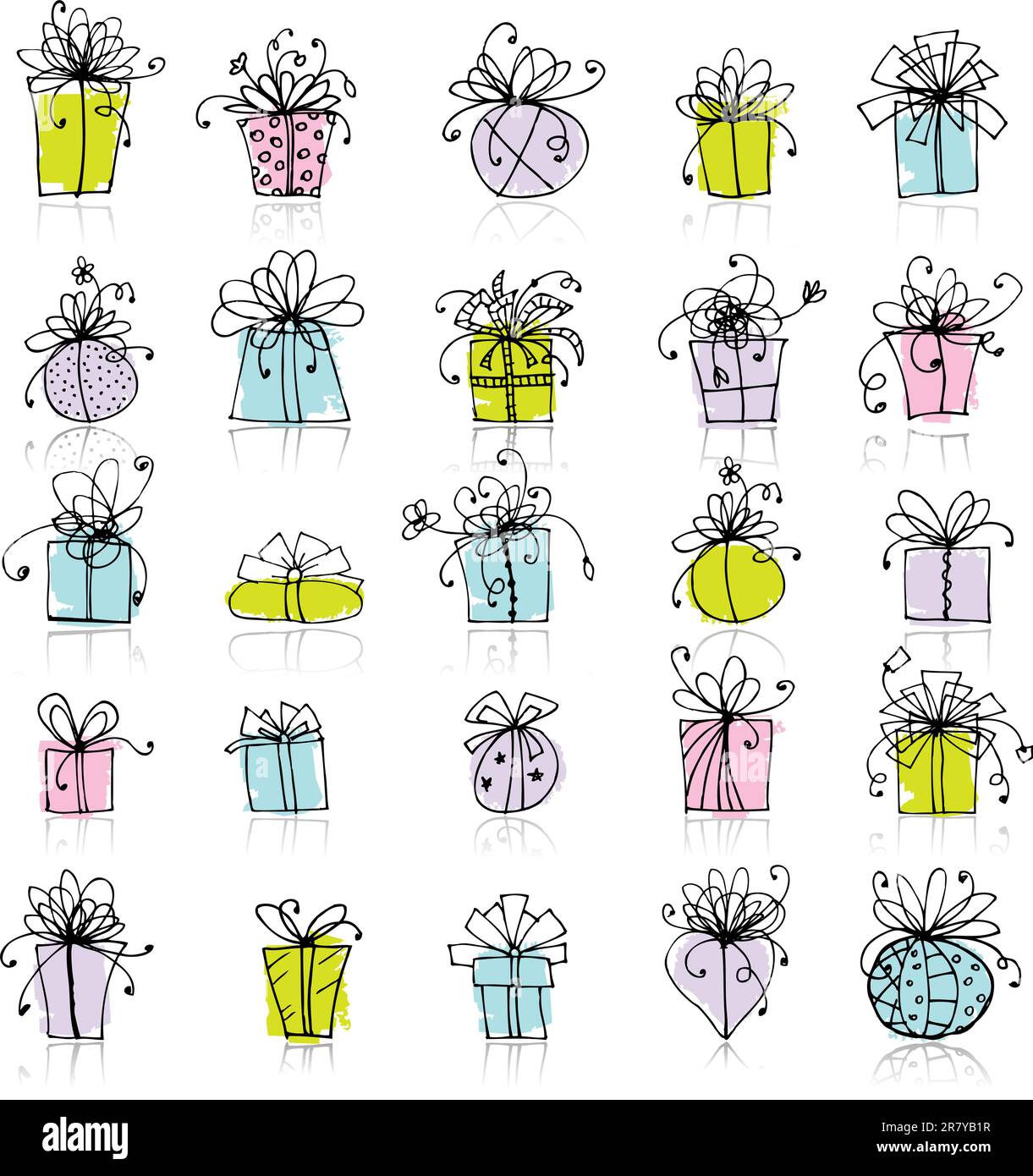 Abstract doodle gift box Stock Vector Images - Alamy