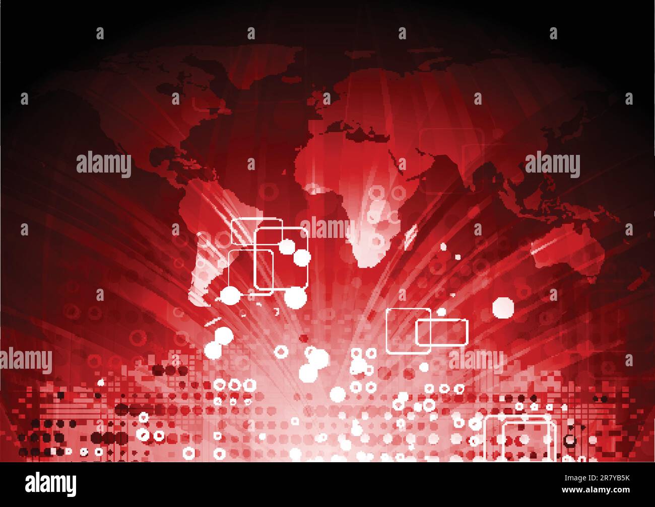 Tech geometry world map background hi-res stock photography and images ...