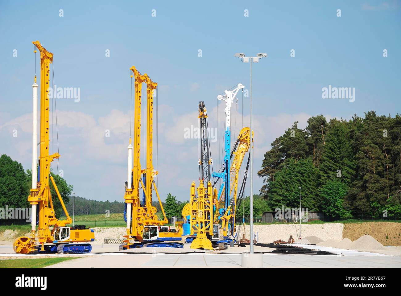 Construction site with a drilling rig Stock Photo - Alamy