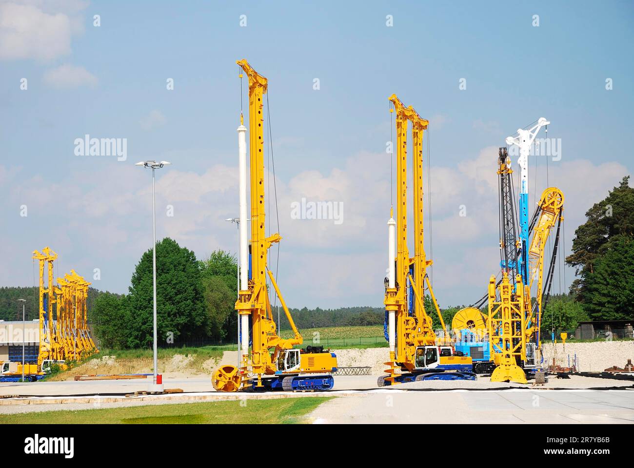 Construction site with a drilling rig Stock Photo - Alamy