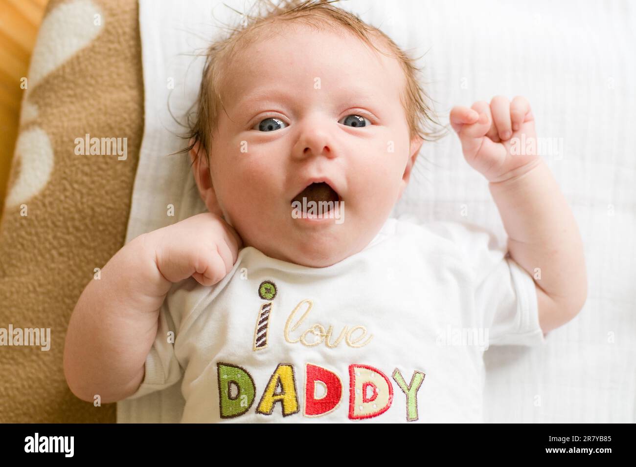 Little laughing happy baby Stock Photo - Alamy