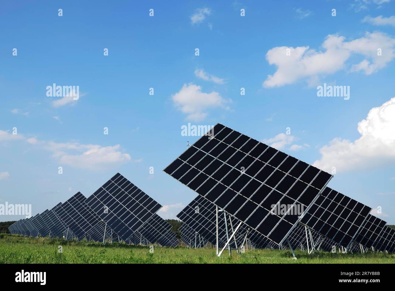 Renewable energy with huge solar panels Stock Photo - Alamy