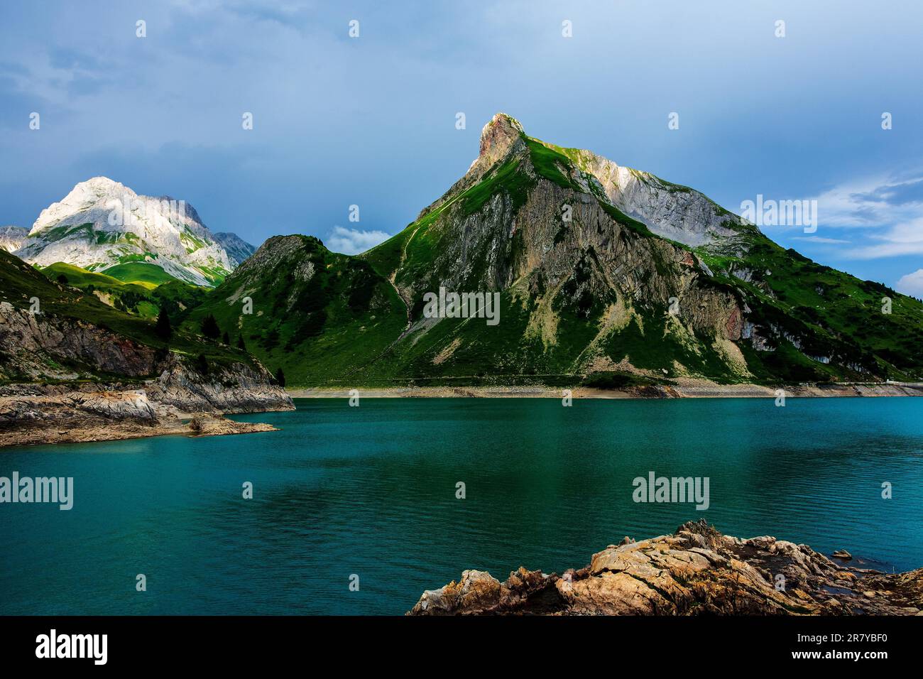 The lake Spullersee a high mountain lake in Vorarlberg, Austria Stock ...