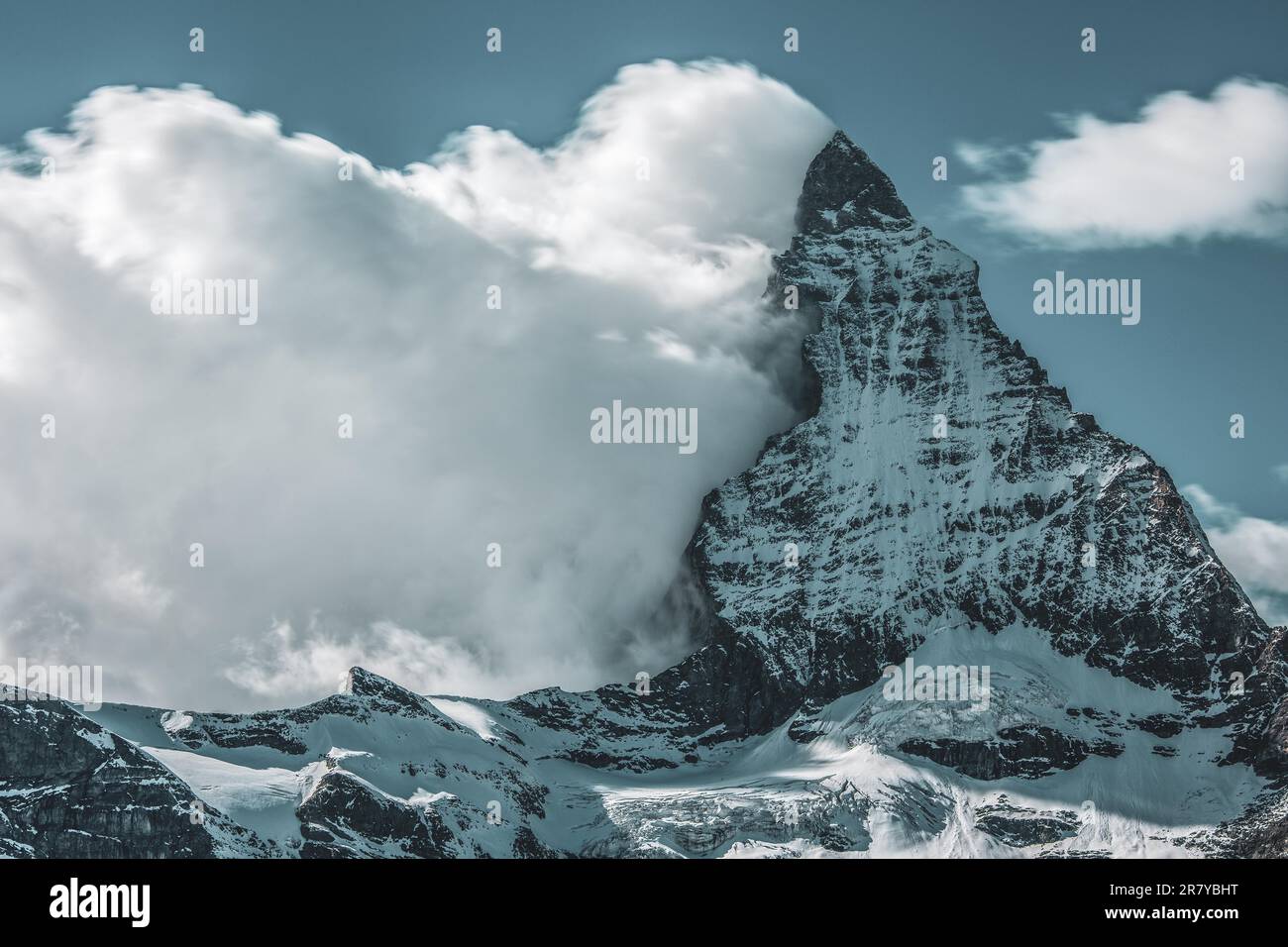 Typical cloud formation on the Matterhorn, Matterhorn cloud Stock Photo ...