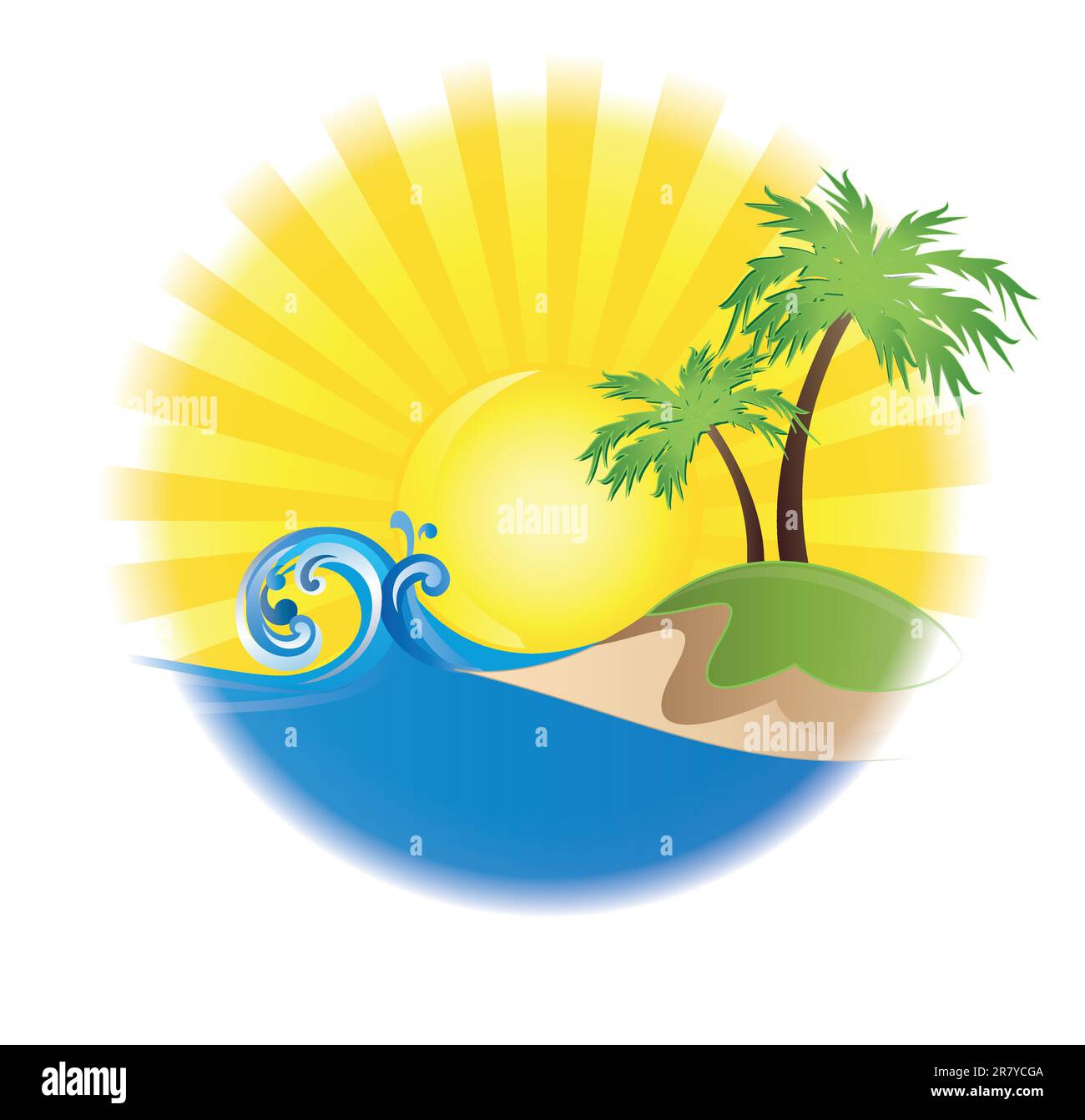 summer vector logo on white background isolated Stock Vector Image ...