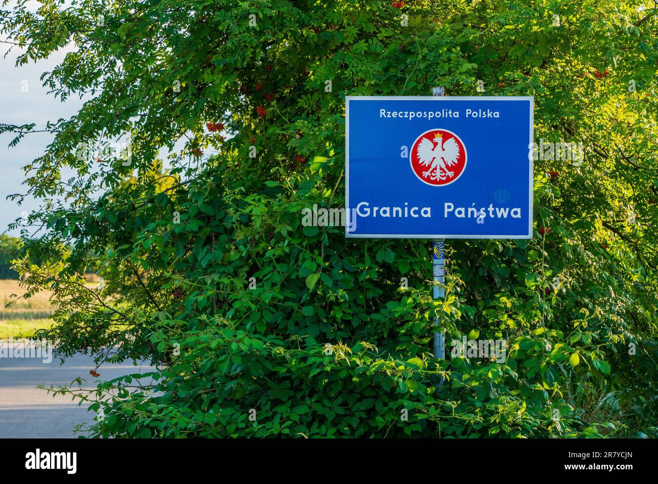 Road sign at the Polish border Stock Photo - Alamy