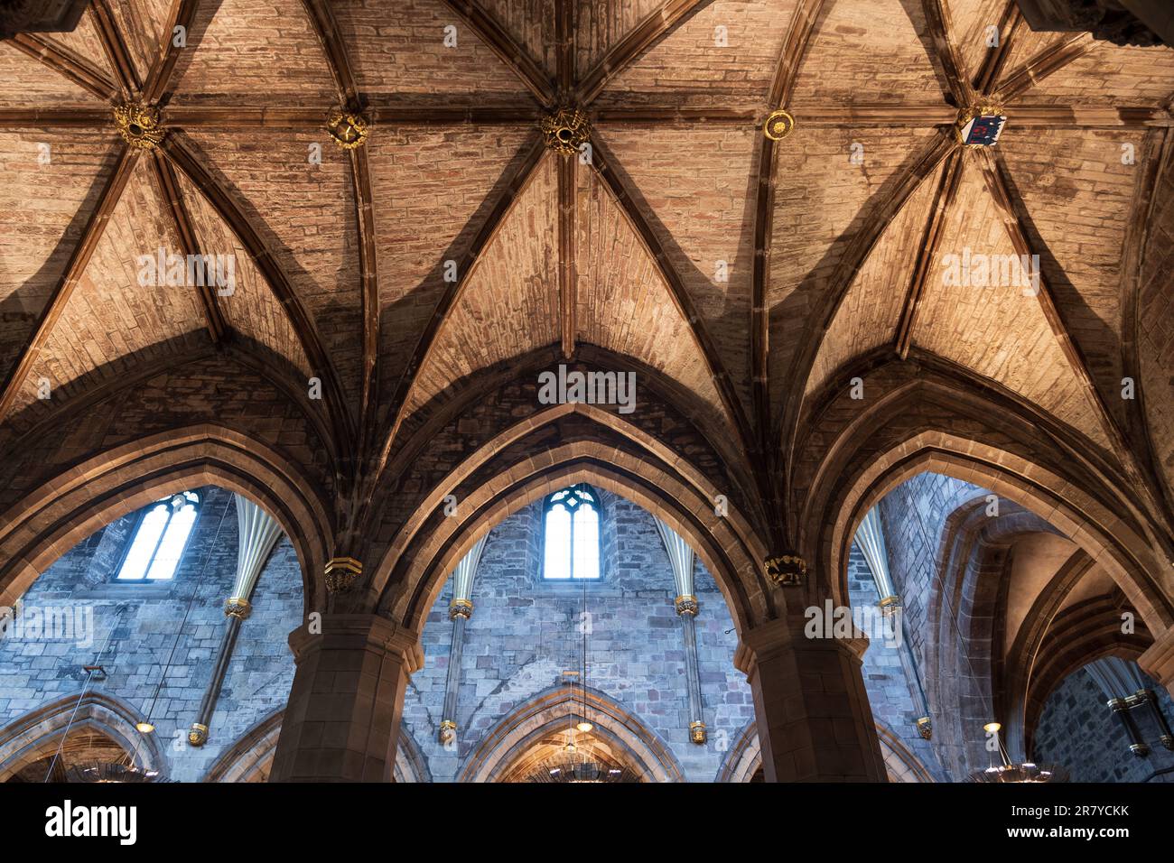 St Giles Cathedral interior in city of Edinburgh, Scotland, UK. High ...
