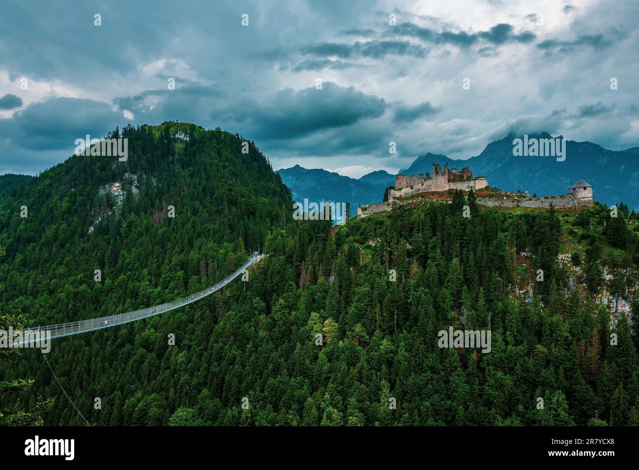 The highline179, a pedestrian suspension bridge in the form of a rope ...