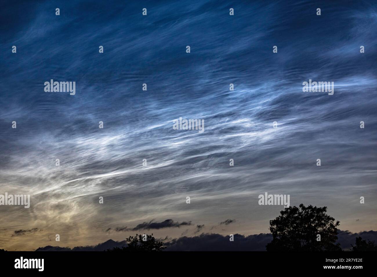 Noctilucend Clouds, NLC in the night sky, Berlin, Germany Stock Photo ...