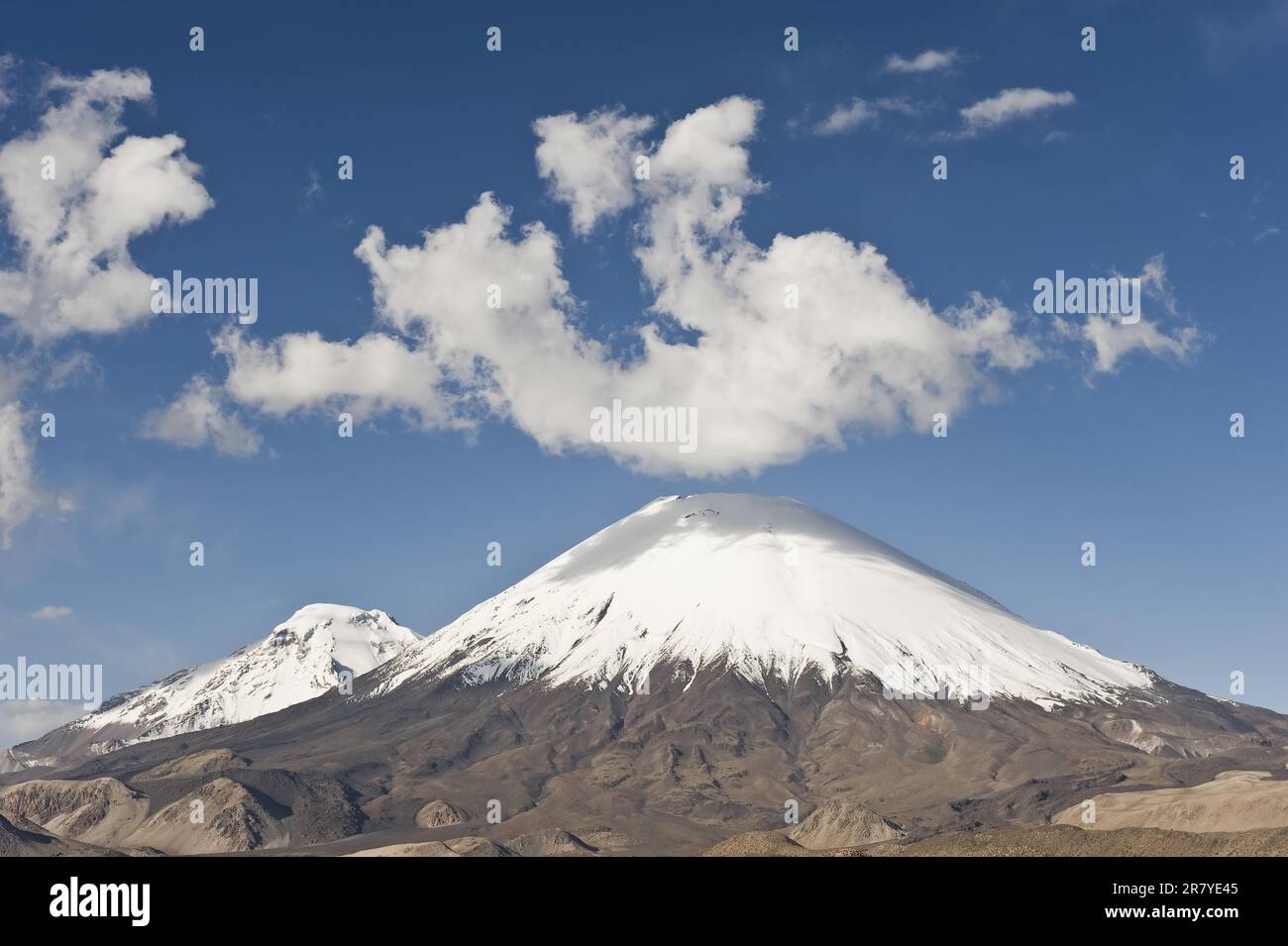 Parinacota and Pomerape Volcanoes, Lauca National Park, Arica and ...