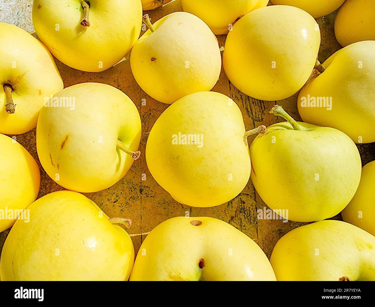 Green apple Raw fruit and vegetable backgrounds overhead perspective ...