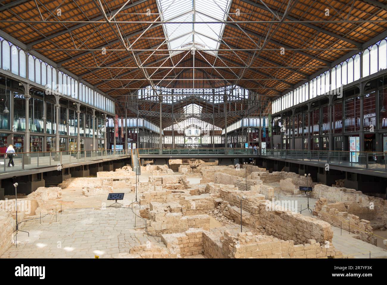 Inside the Mercat del Born in the Barcelona district La Ribera. The ...