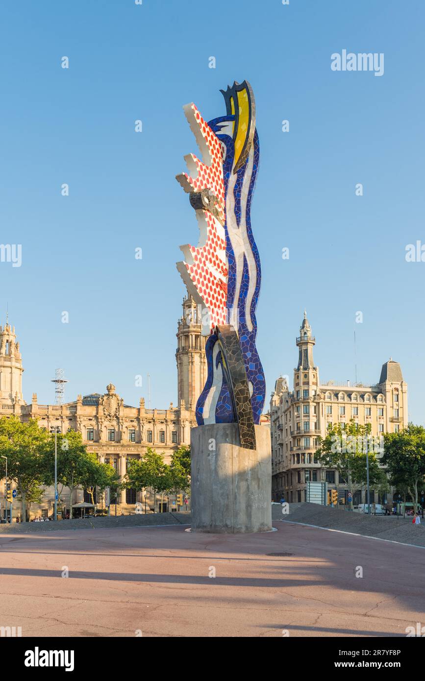 The sculpture was built for the Olympic games in 1992. Roy Lichtenstein ...