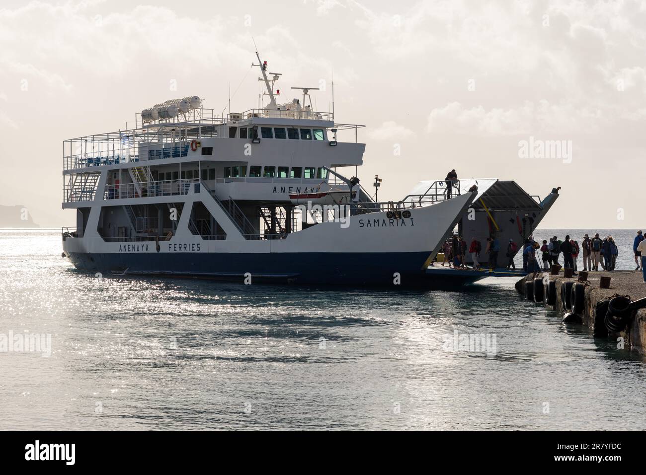 The ferry connected the villages on the south coast of Crete. There is ...