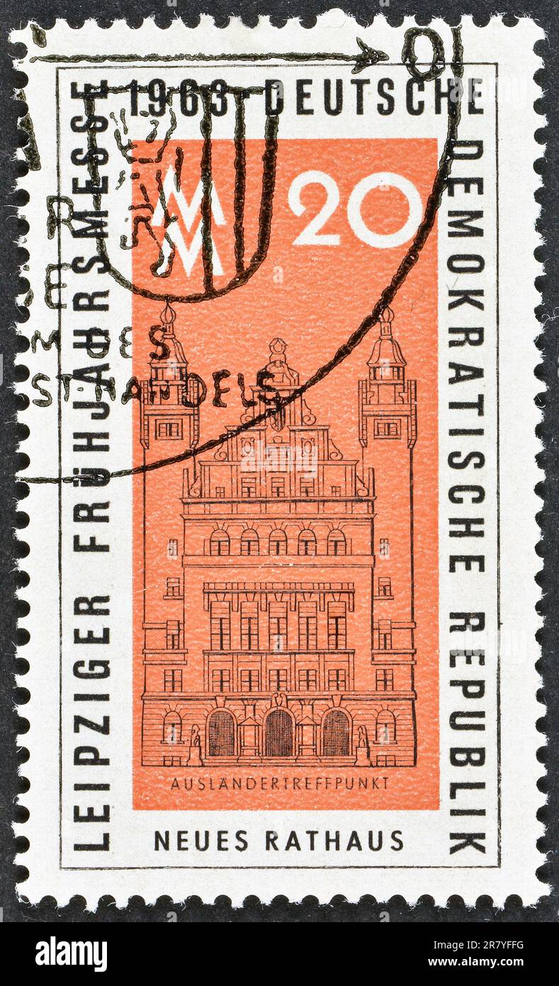 Cancelled postage stamp printed by German Democratic Republic, that ...