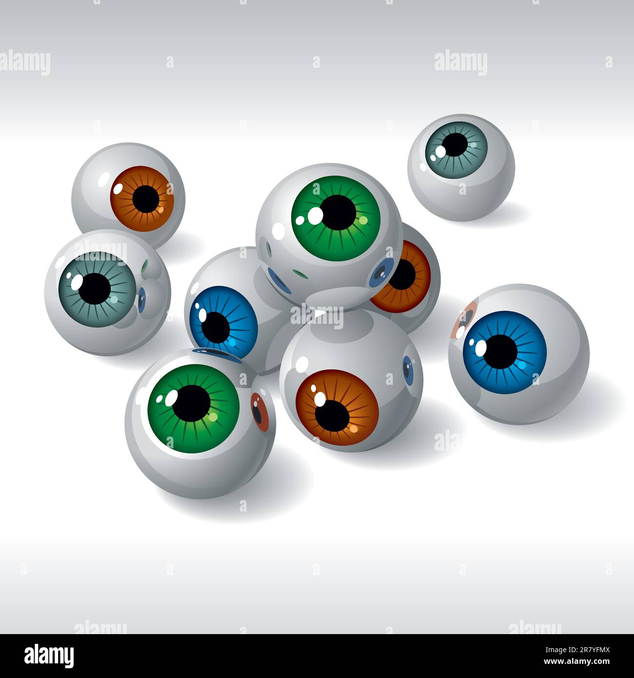 Group of eyeballs on white background. Vector Illustration Stock Vector ...