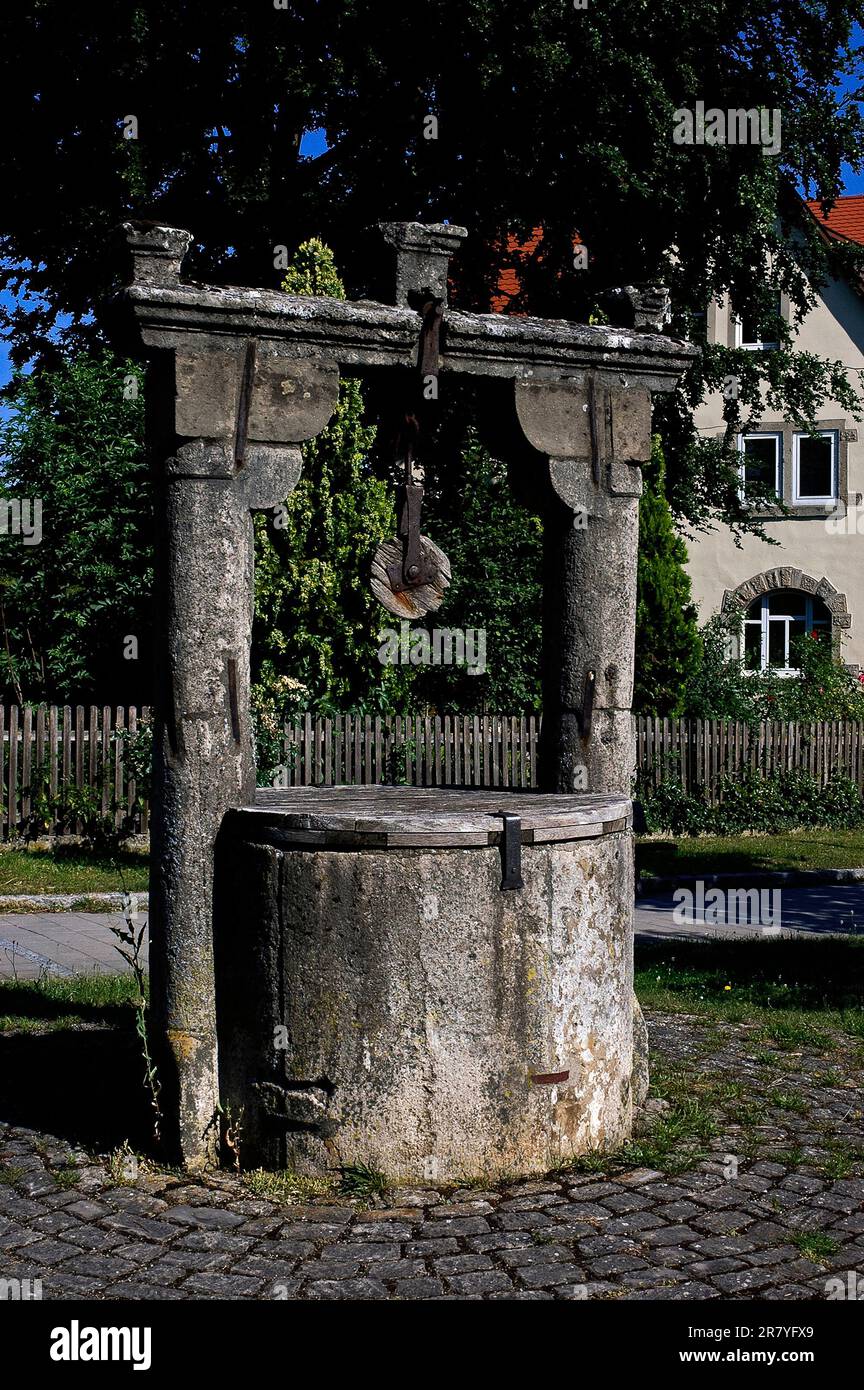Ancient well-head in Vorm Würzburger Tor, just outside the medieval ...