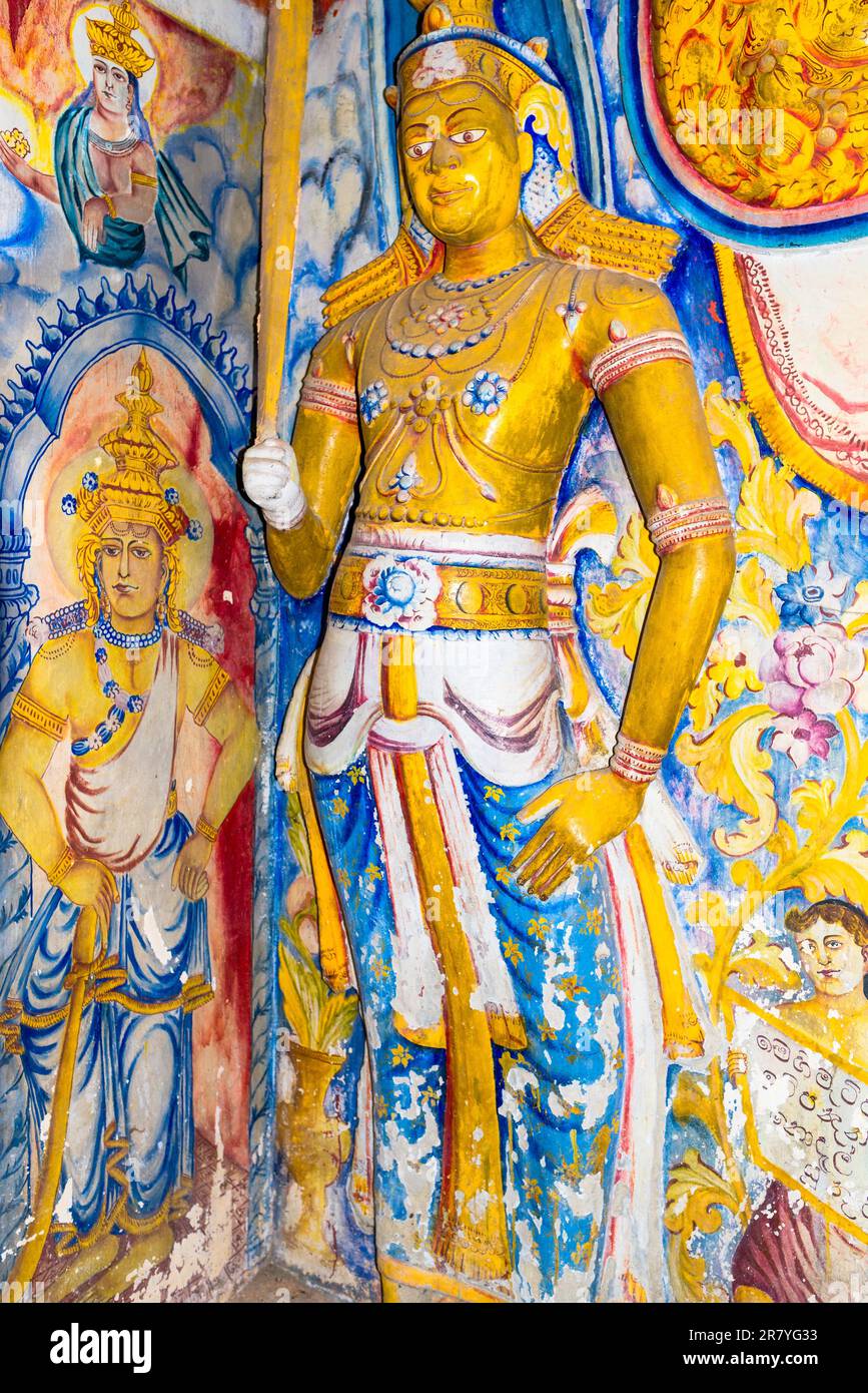 More than 200 years old murals and sculptures inside the temple of the ...