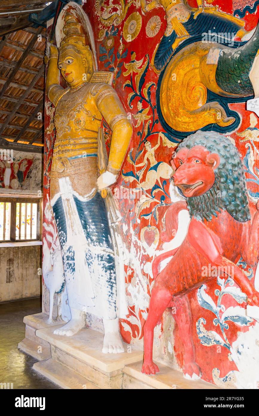 More than 200 years old murals and sculptures inside the temple of the ...