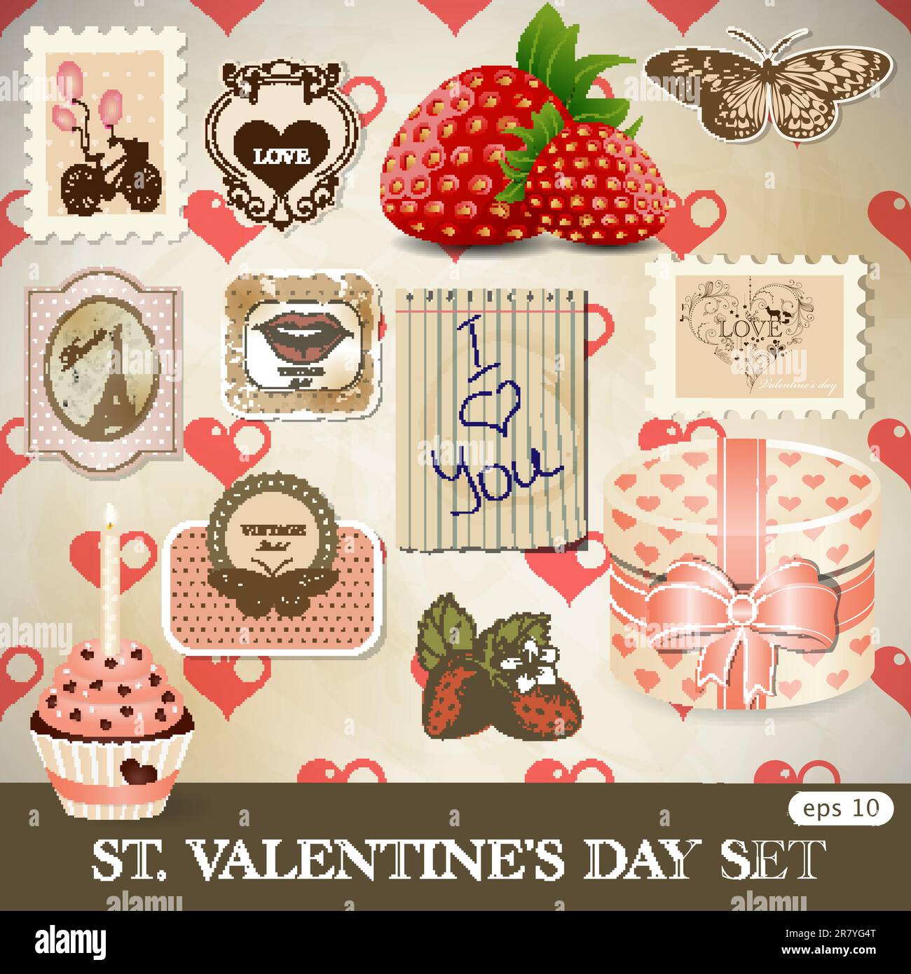 Victorian valentines day card Stock Vector Images - Alamy