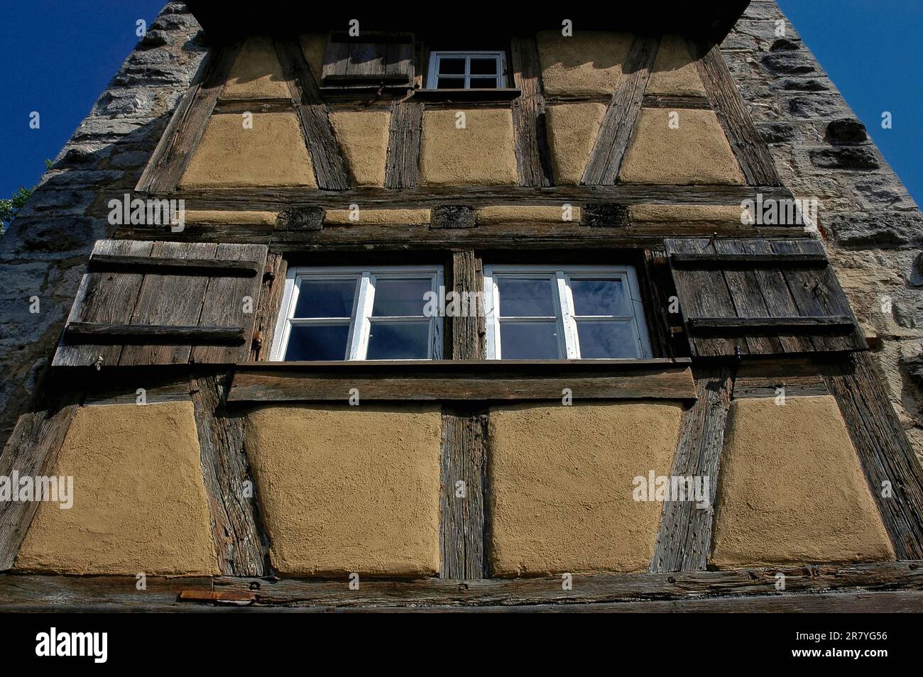 Half-timbering on the Hangman’s Tower or Henkersturm, built in the ...