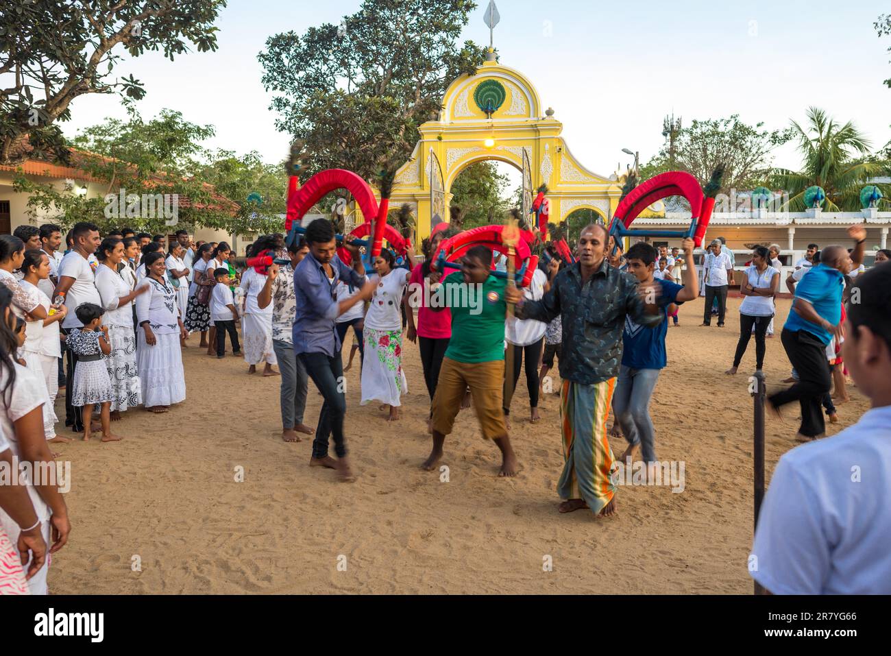 Believers do dancing and make ritual and spiritual gestures in the ...