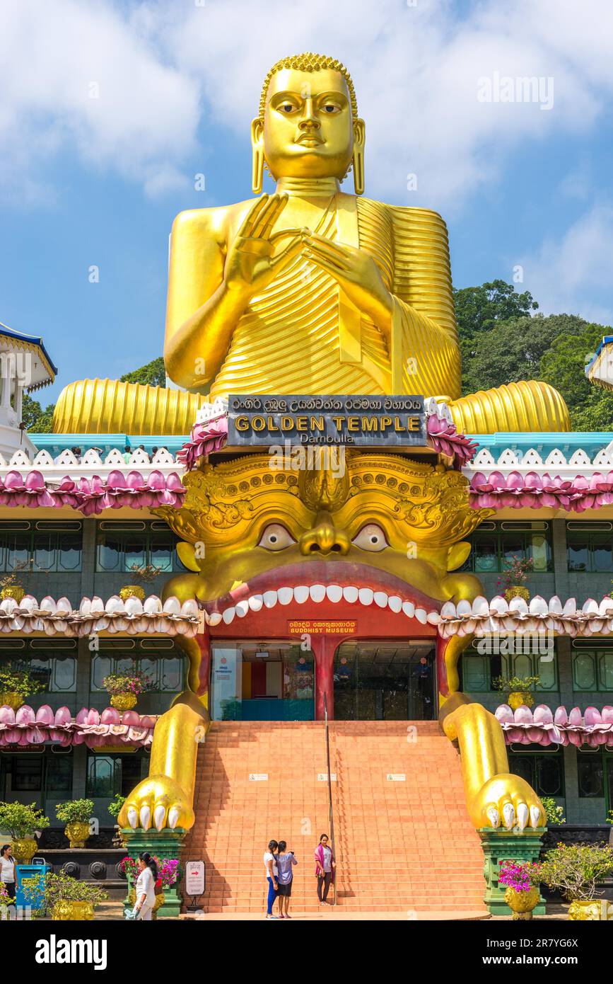 Huge golden Buddha statue on top of the Buddhist Museum of the Golden ...
