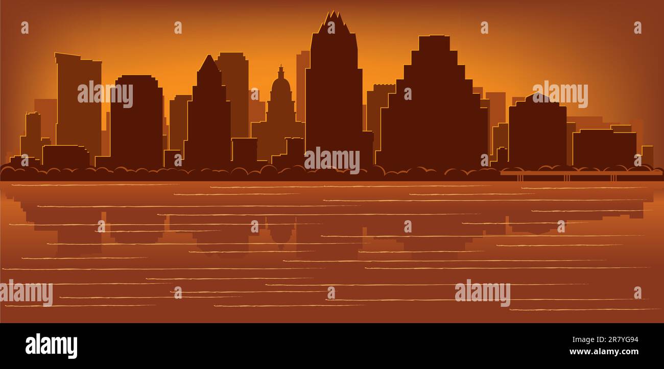 Downtown skyline austin texas Stock Vector Images - Alamy