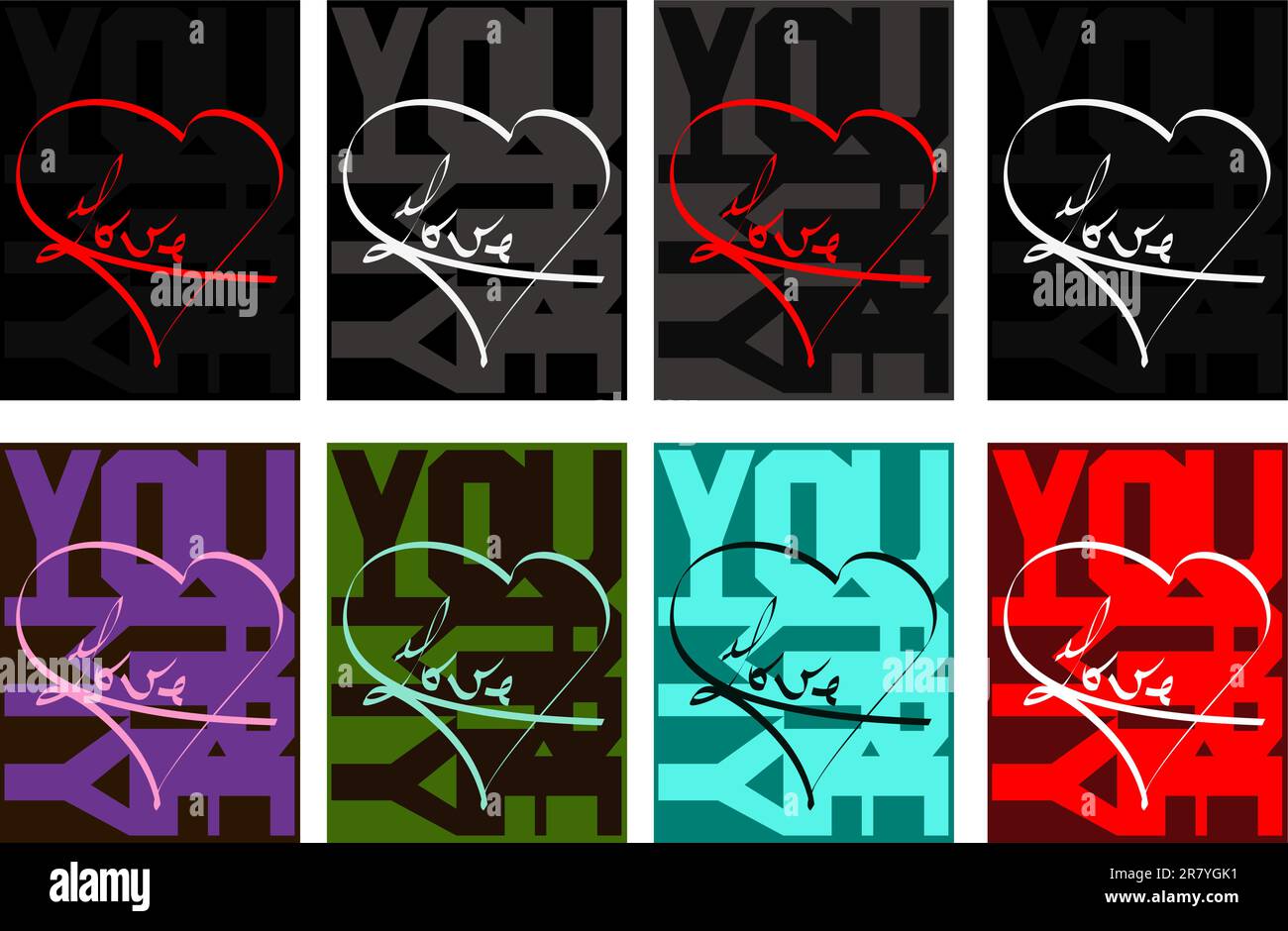 Typographic design with the word Love made with the shape of heart ...