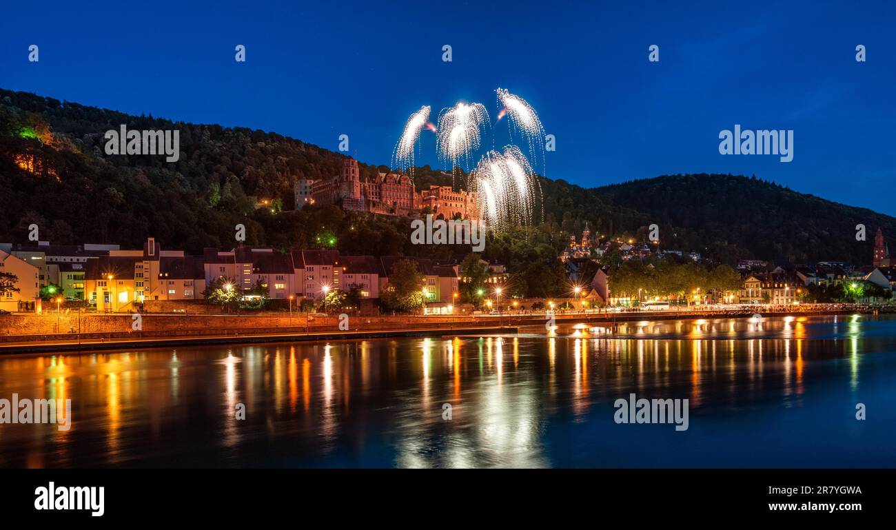 Heidelberg Castle, Castle illumination Stock Photo - Alamy